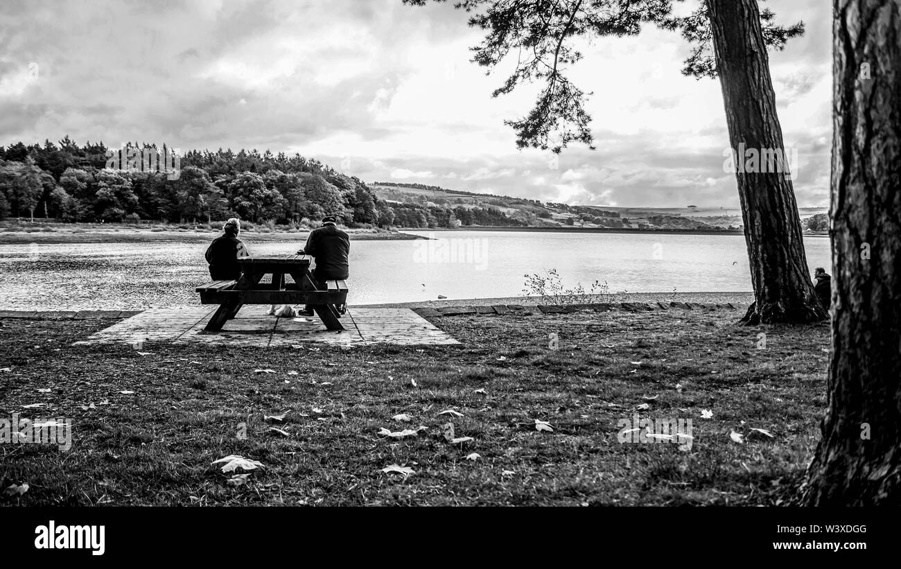 Old Couple by lake Stock Photo - Alamy