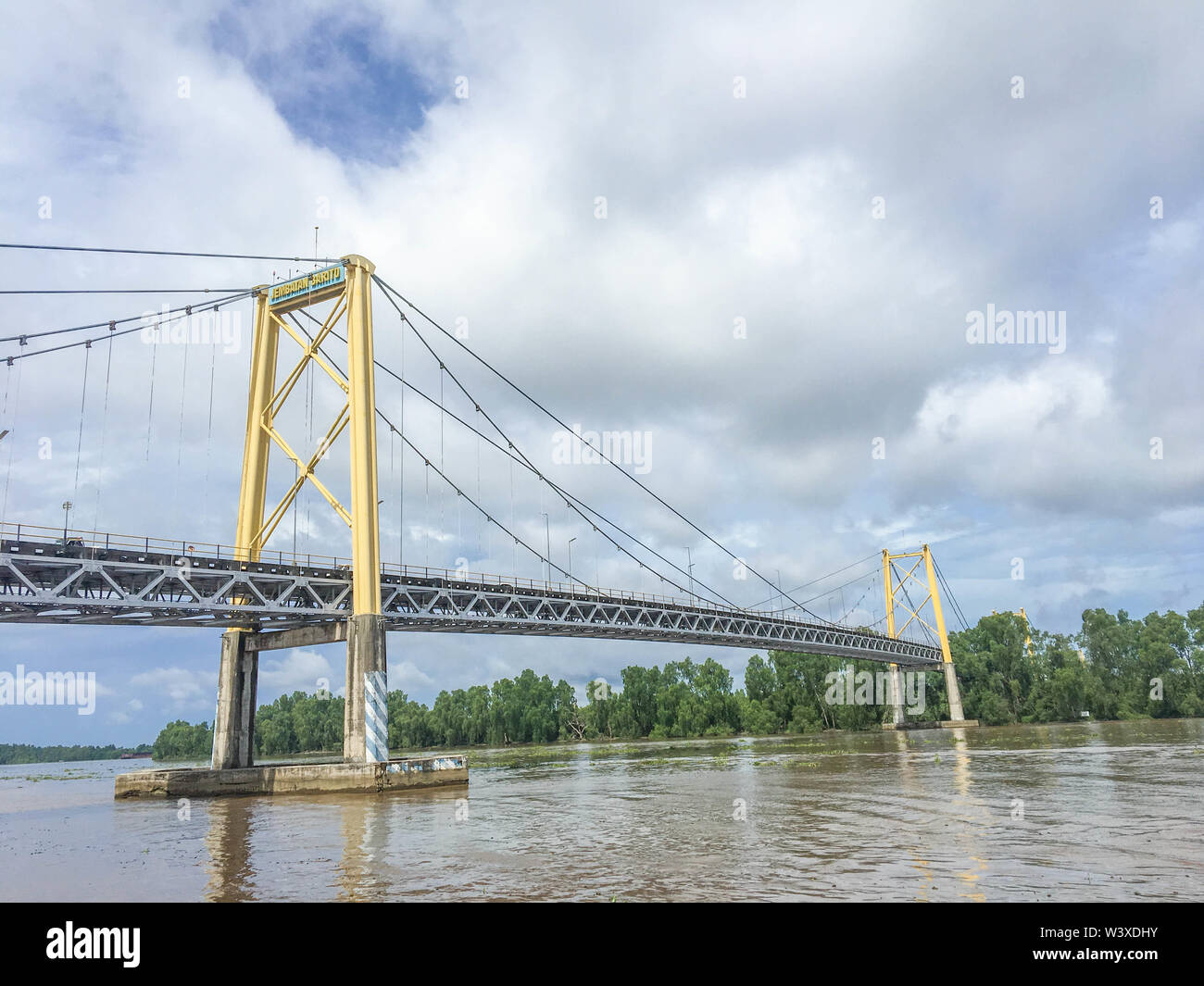 Jembatan Barito or Barito Bridge in Banjarmasin, South Borneo or ...