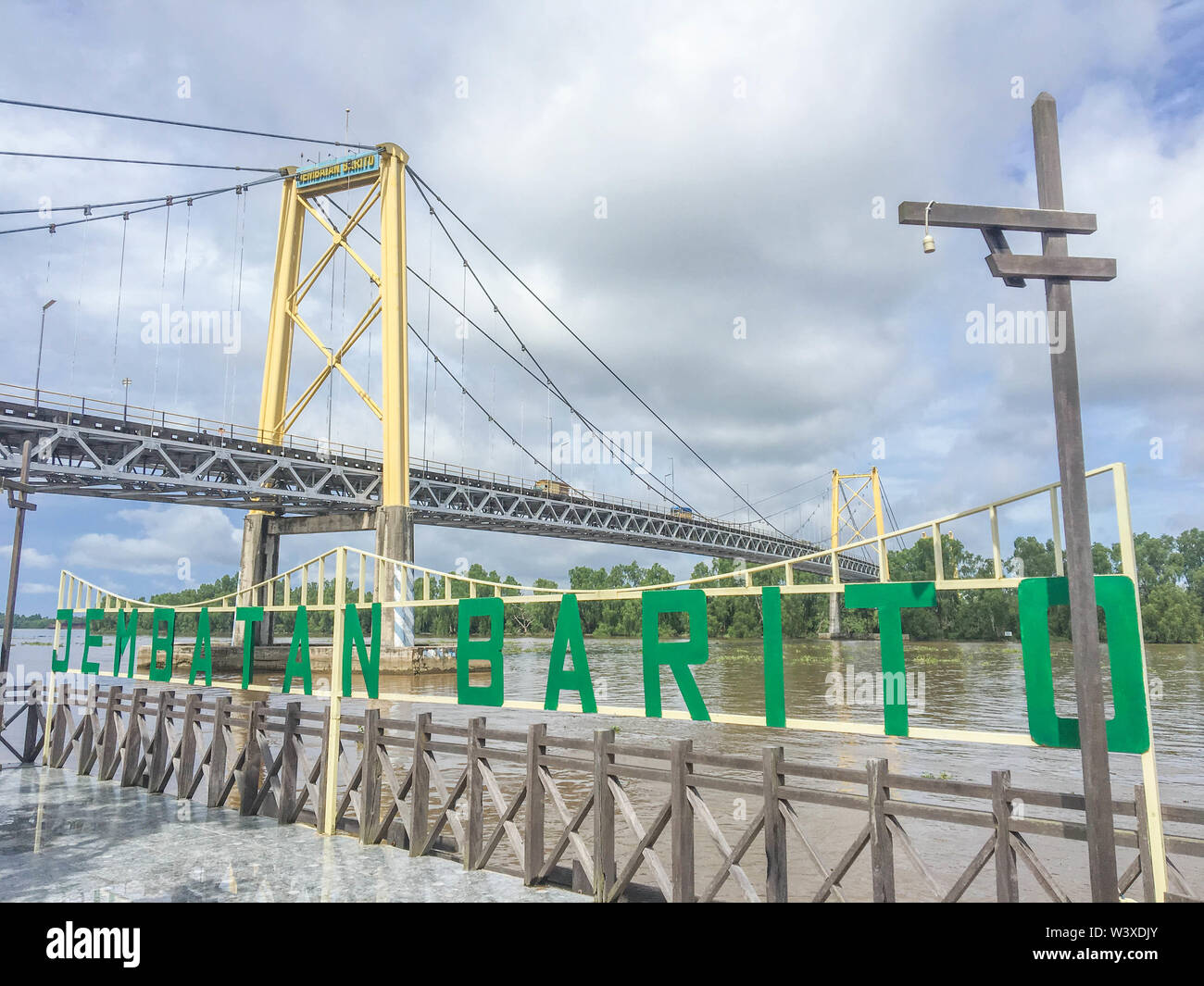 Jembatan Barito or Barito Bridge in Banjarmasin, South Borneo or ...