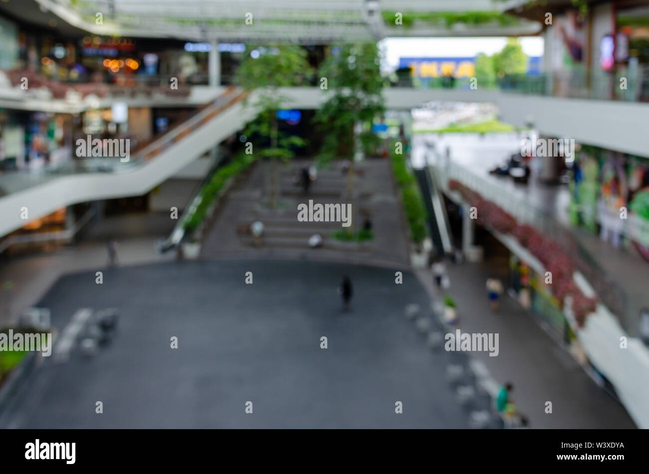 Abstract blurred background outdoor shopping mall Stock Photo - Alamy