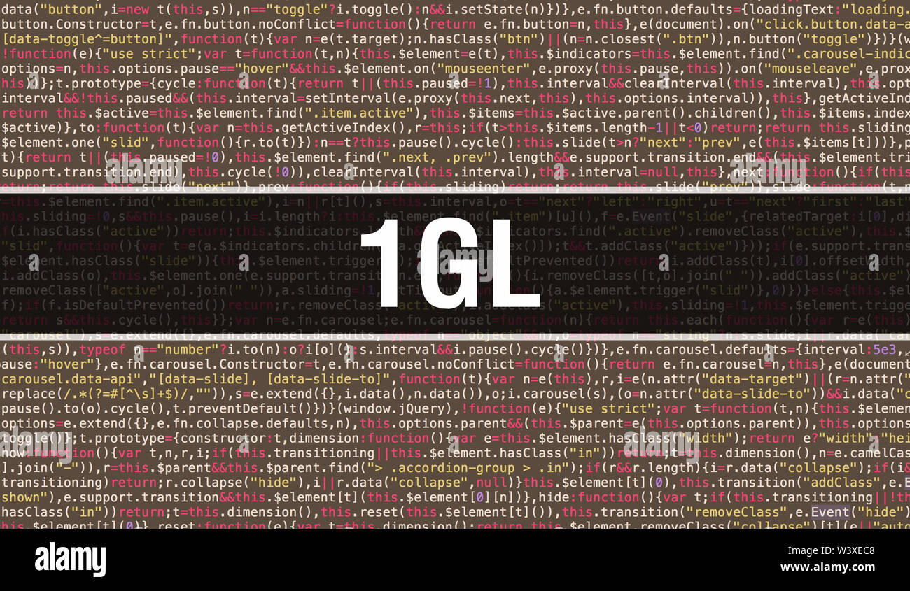1GL text written on Programming code abstract technology background of ...