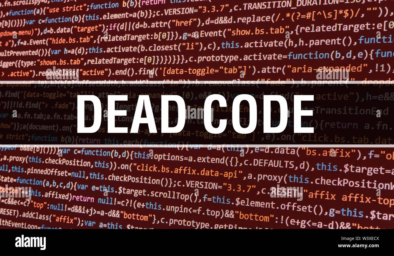 Dead Code Concept With Random Parts Of Program Code Dead Code With Programming Code Abstract