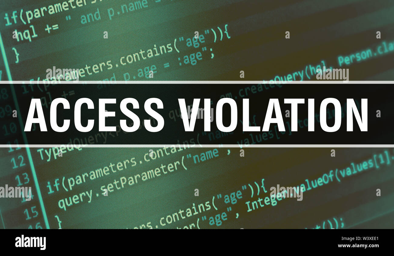 Access Violation Text Written On Programming Code Abstract Technology Background Of Software