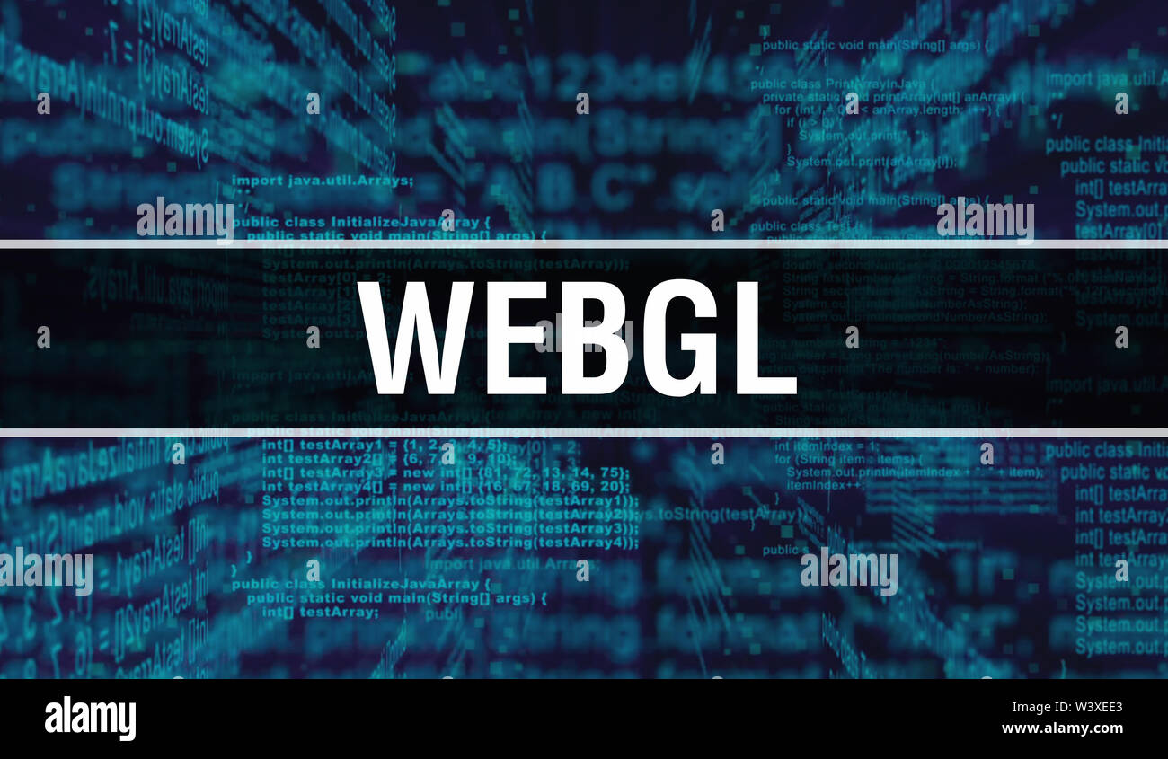 Webgl With Digital Java Code Text Webgl And Computer Software Coding Vector Concept