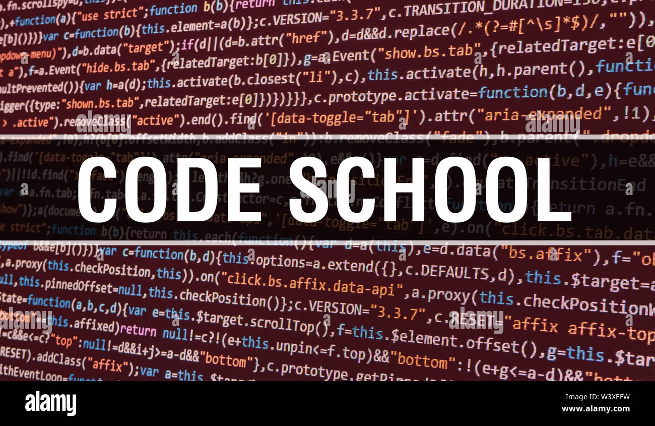 Code School Concept With Random Parts Of Program Code Code School With Programming Code