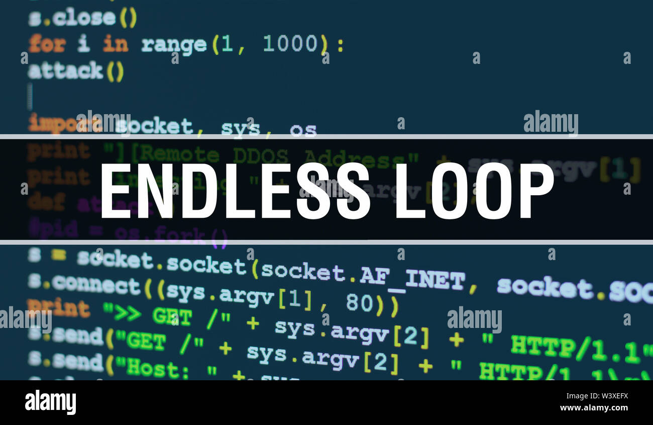 Endless Loop With Digital Java Code Text Endless Loop And Computer Software Coding Vector