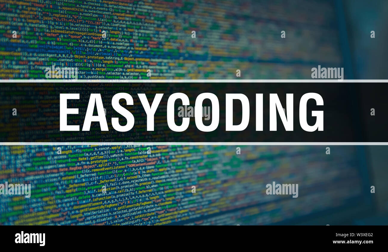 Easycoding With Binary Code Digital Technology Background Abstract Background With Program Code