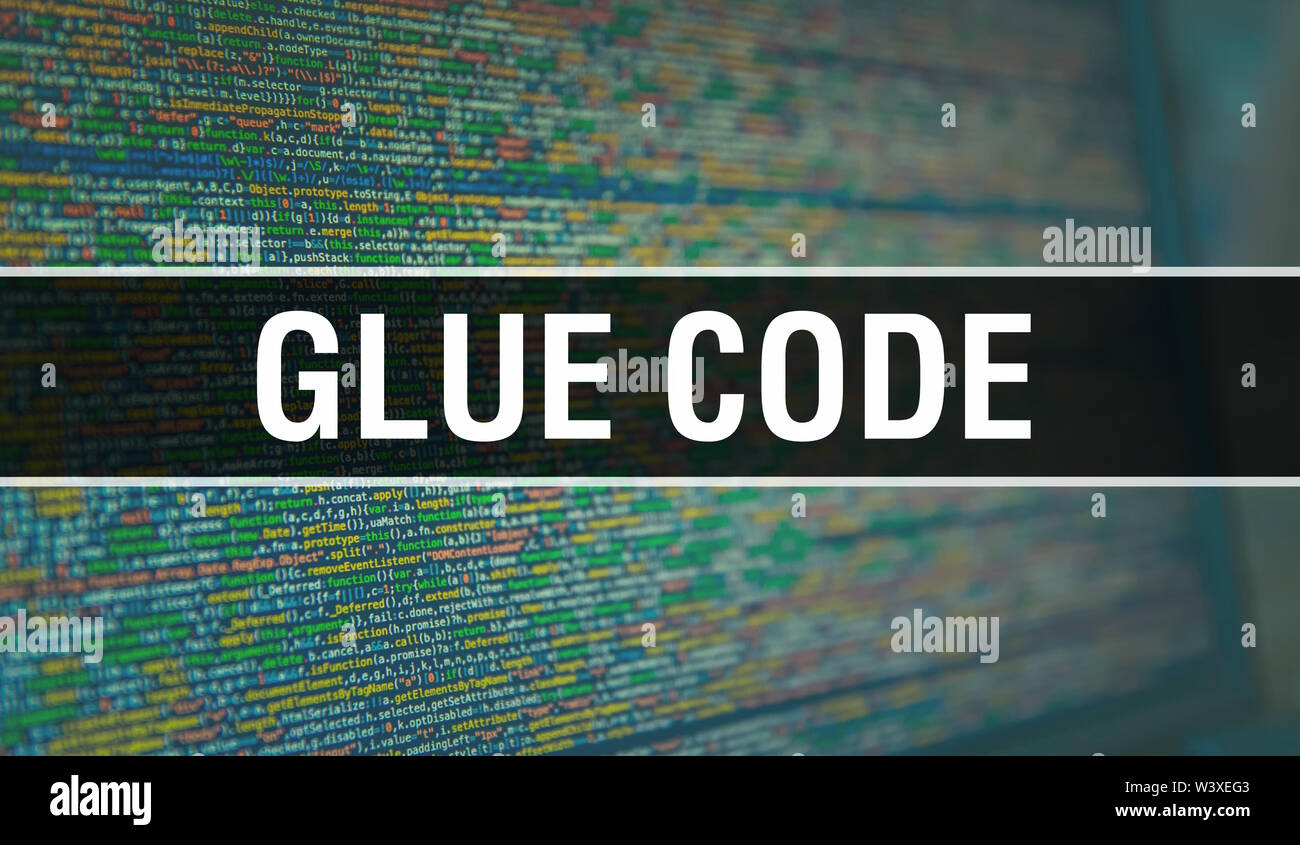 Glue code with Binary code digital technology background. Abstract ...