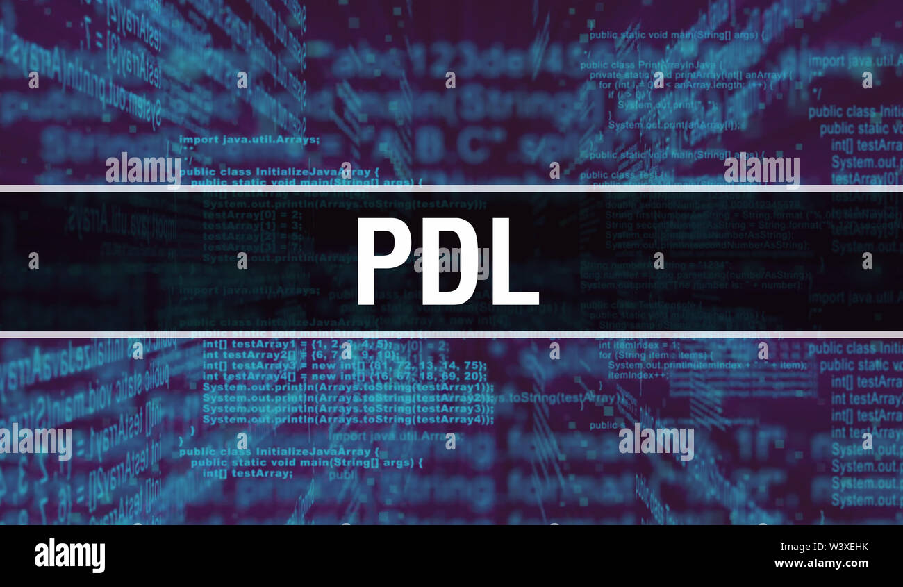 Pdl With Digital Java Code Text Pdl And Computer Software Coding Vector Concept Programming