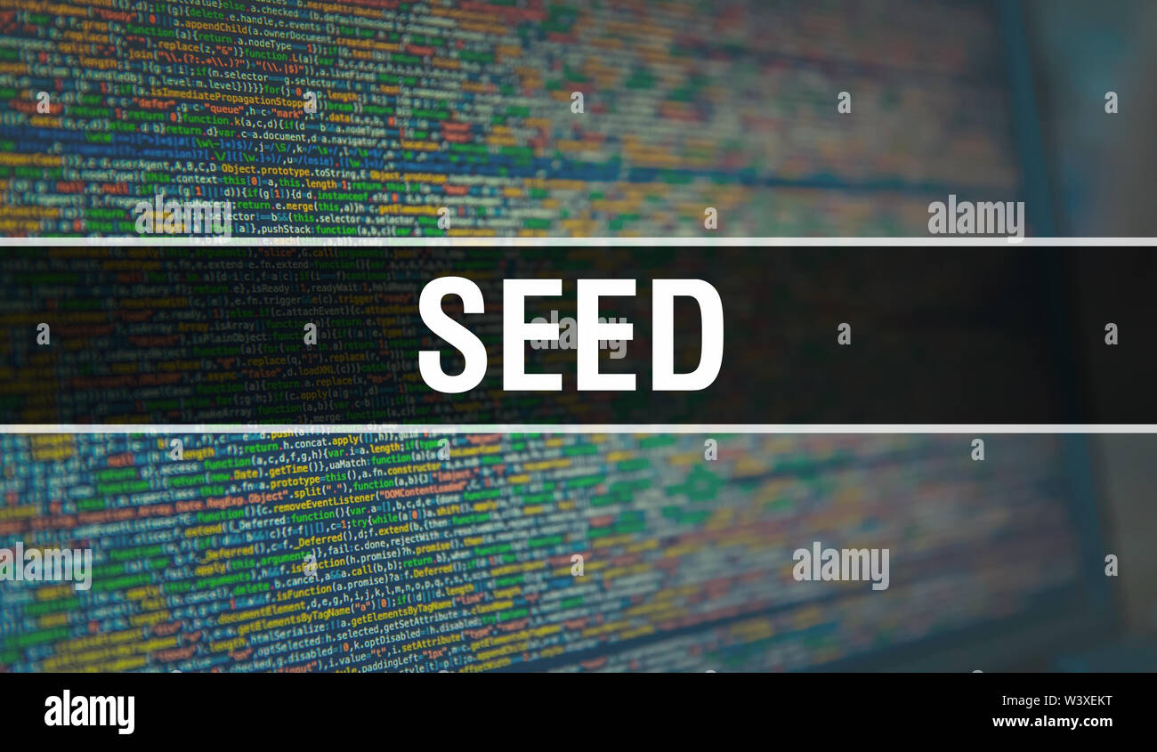 Seed with Binary code digital technology background. Abstract ...