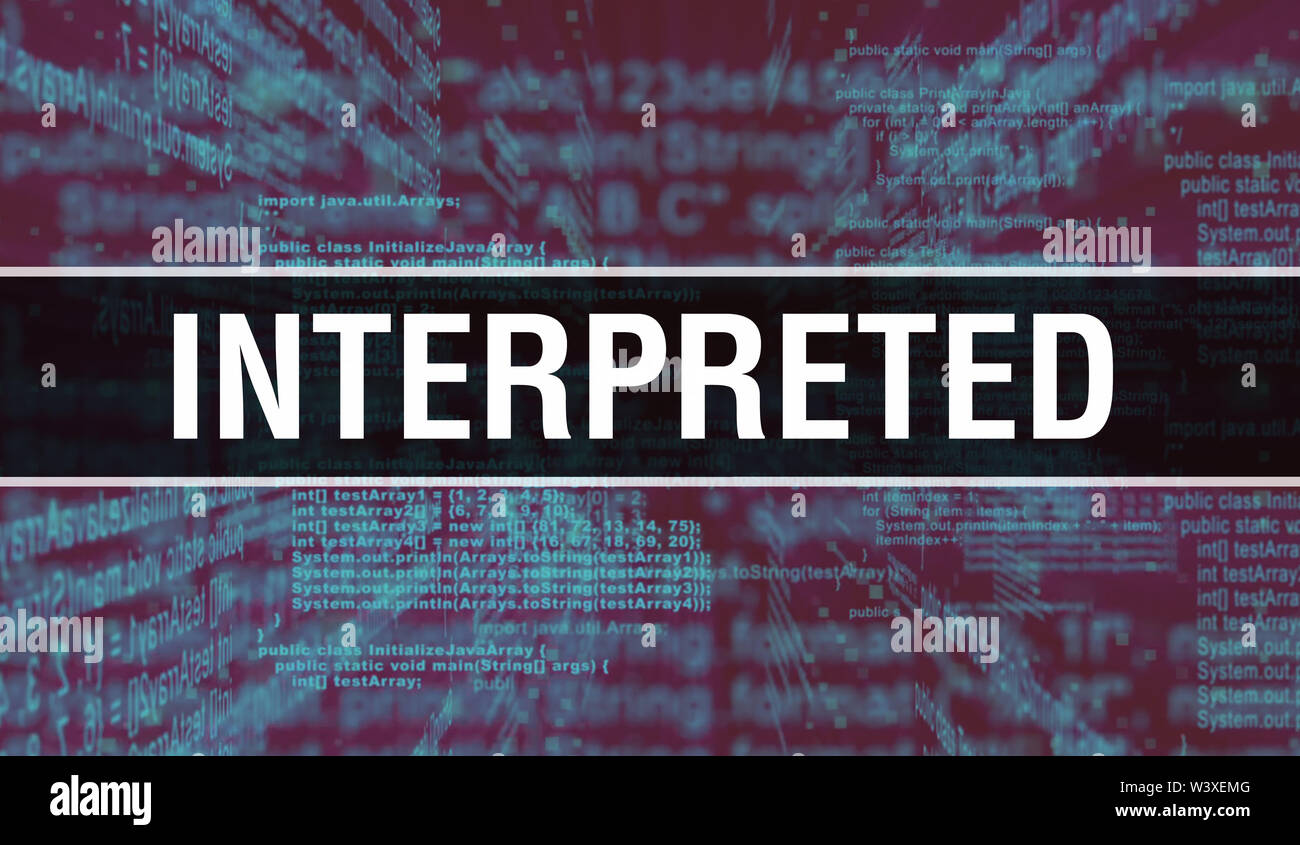 Interpreted With Digital Java Code Text Interpreted And Computer Software Coding Vector Concept