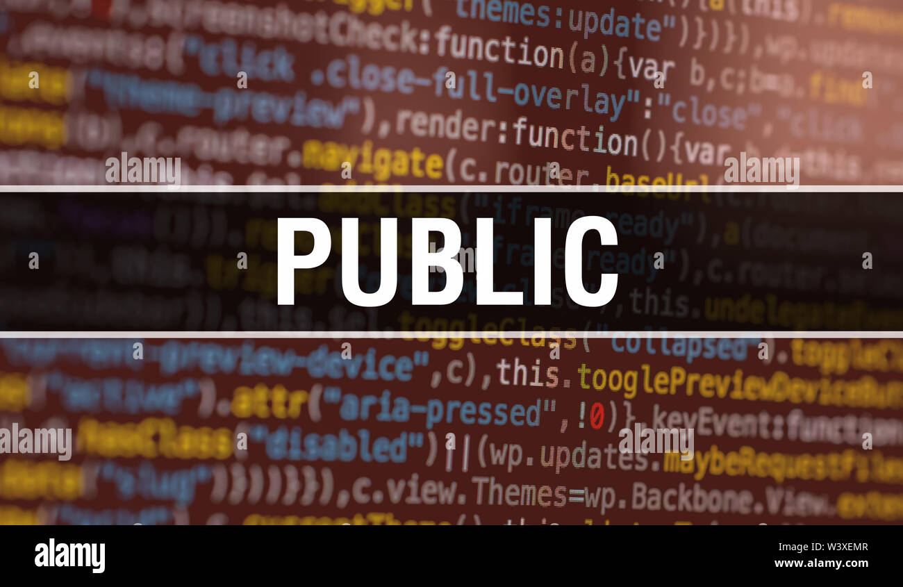 Public with Abstract Technology Binary code Background.Digital binary ...