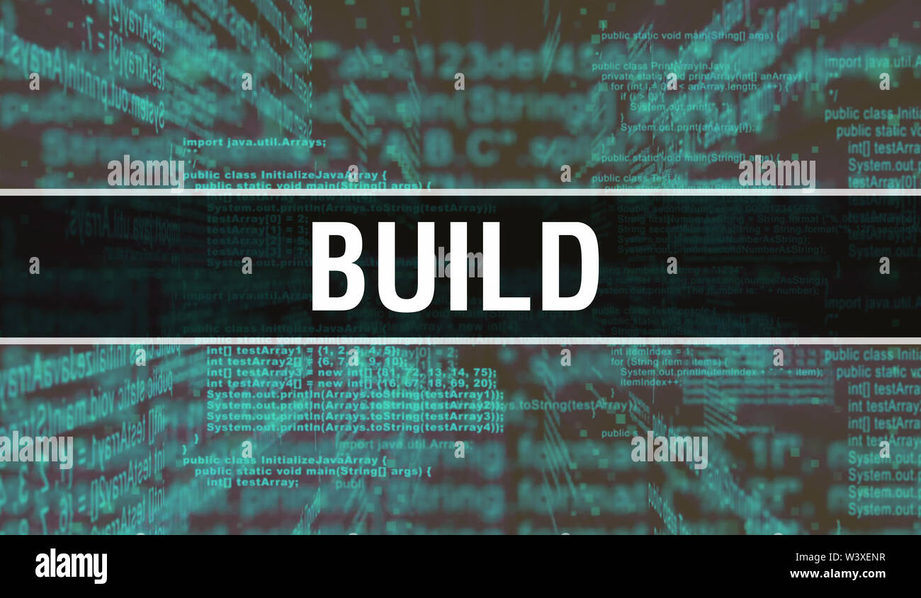 Build With Digital Java Code Text Build And Computer Software Coding Vector Concept 8558