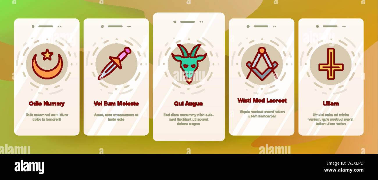 Occult, Demonic Entity Imagery Vector Onboarding Stock Vector Image ...