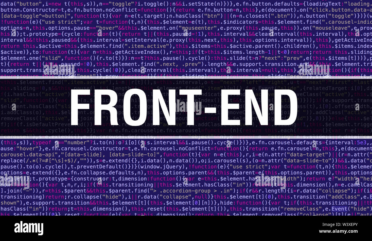 Front End Text Written On Programming Code Abstract Technology Background Of Software Developer