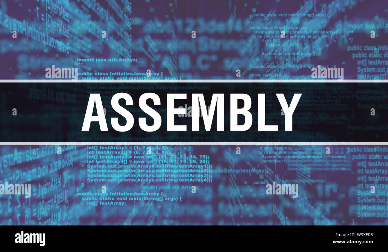 Assembly With Digital Java Code Text Assembly And Computer Software 