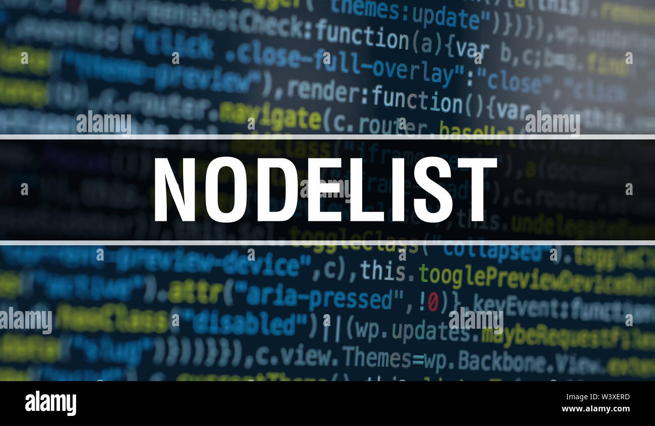 Nodelist with Abstract Technology Binary code Background.Digital binary ...
