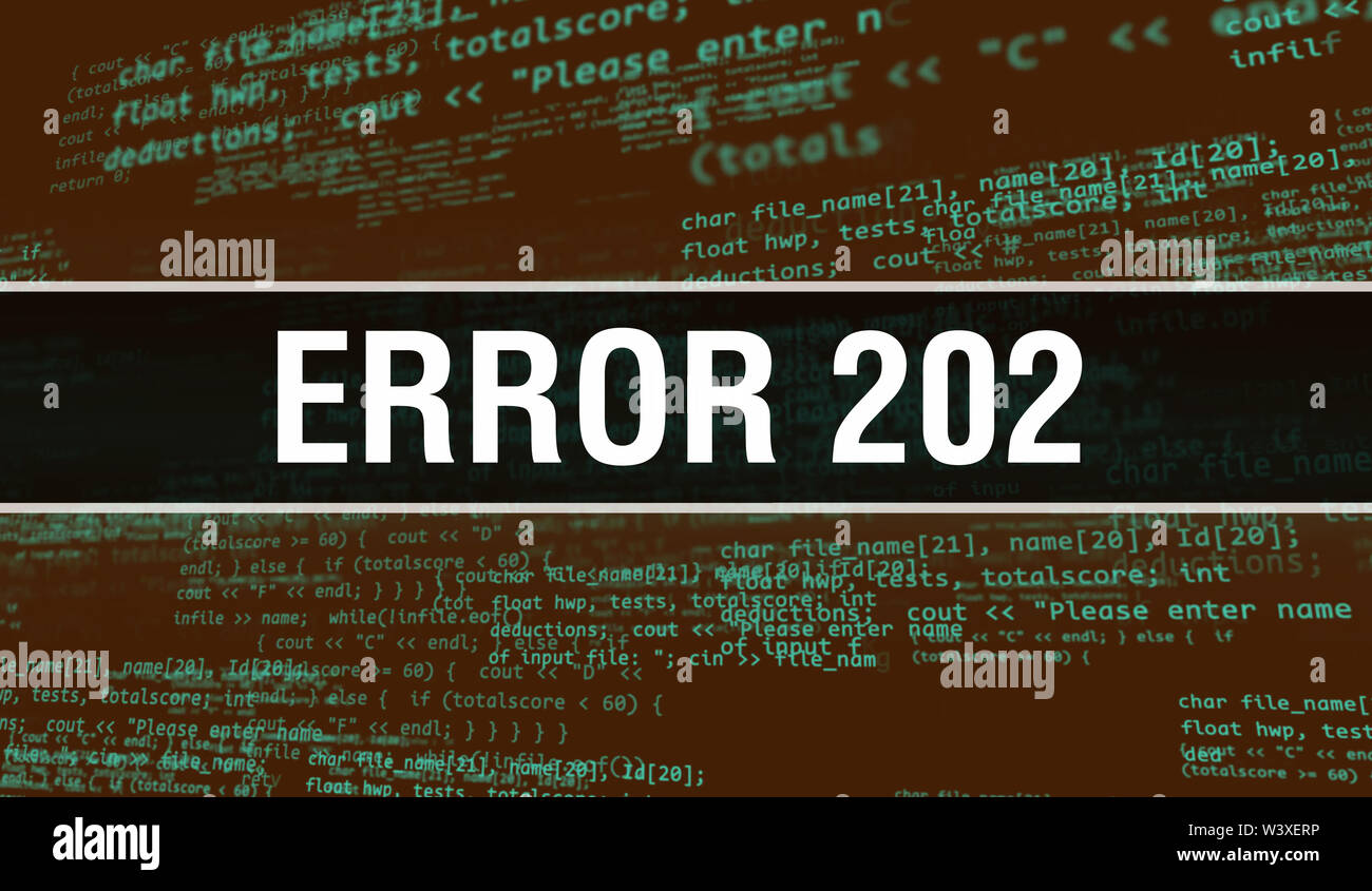 Error 202 With Digital Java Code Text Error 202 And Computer Software Coding Vector Concept