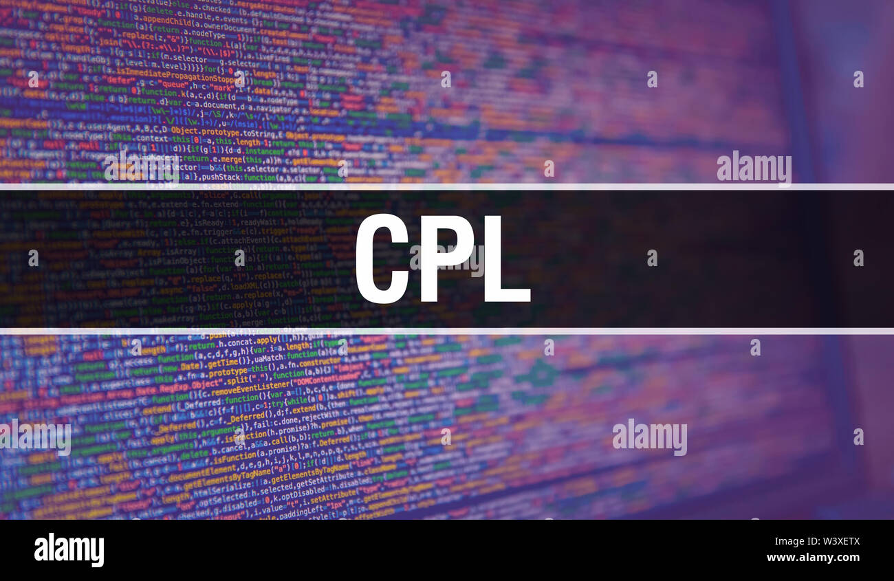 CPL with Binary code digital technology background. Abstract background ...