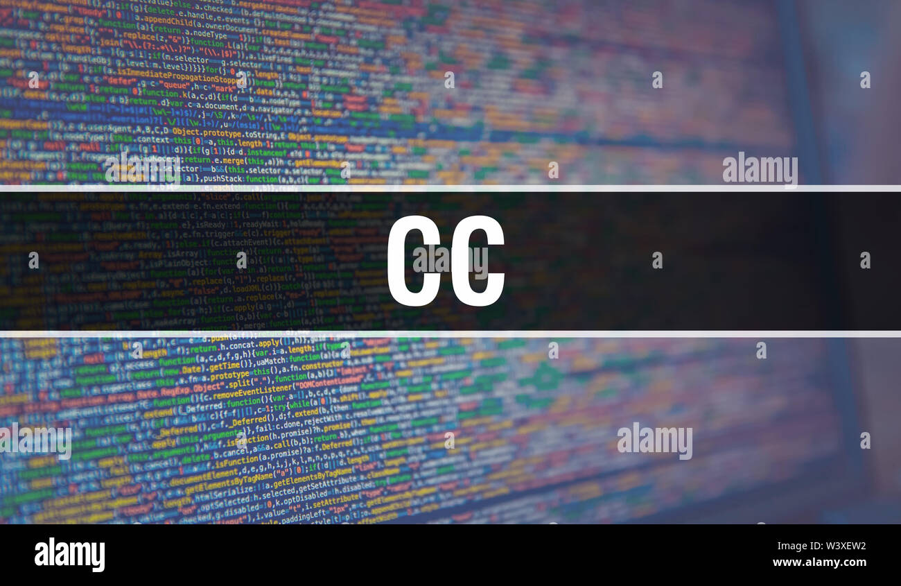 CC with Binary code digital technology background. Abstract background ...