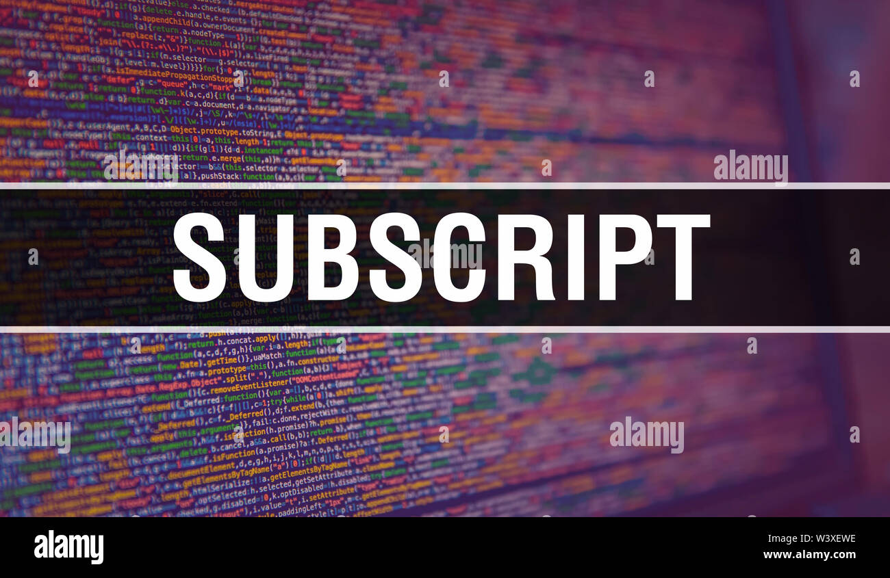 Subscript with Binary code digital technology background. Abstract ...