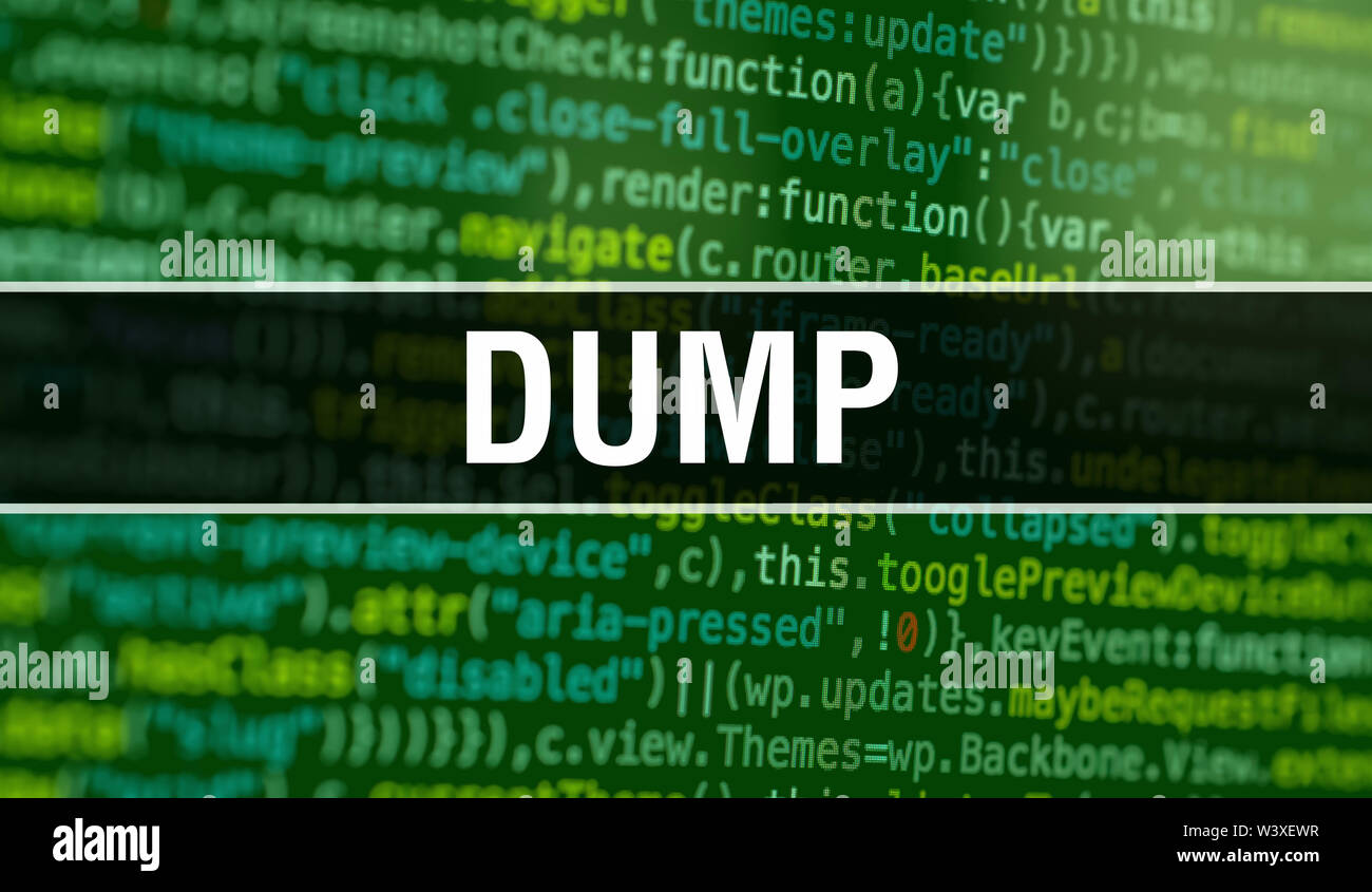 Dump with Abstract Technology Binary code Background.Digital binary ...