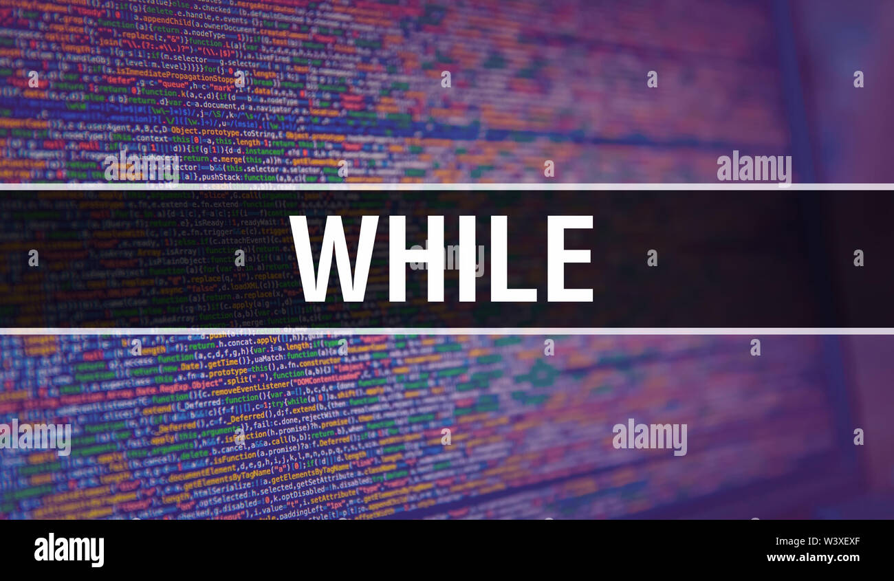 While with Binary code digital technology background. Abstract ...