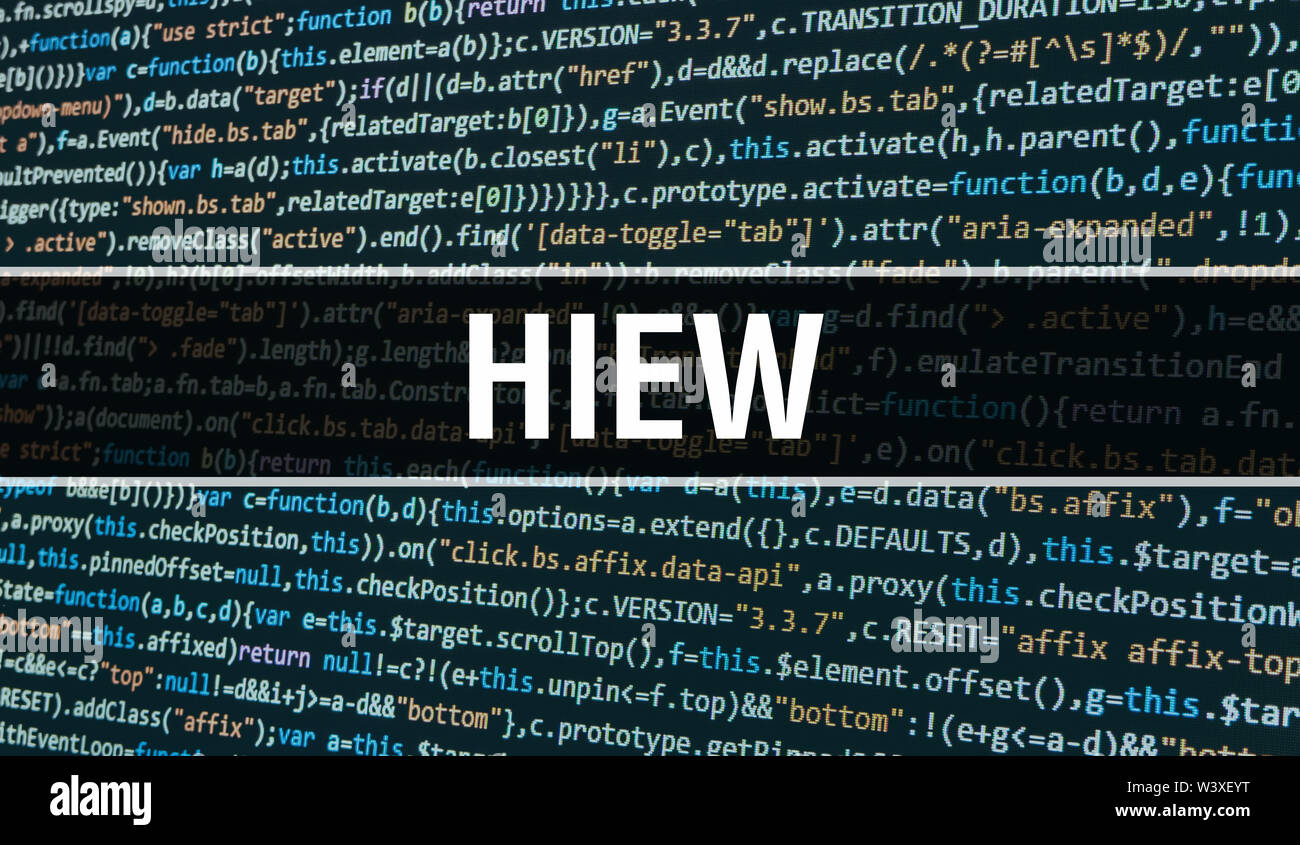 Hiew Concept With Random Parts Of Program Code Hiew With Programming Code Abstract Technology