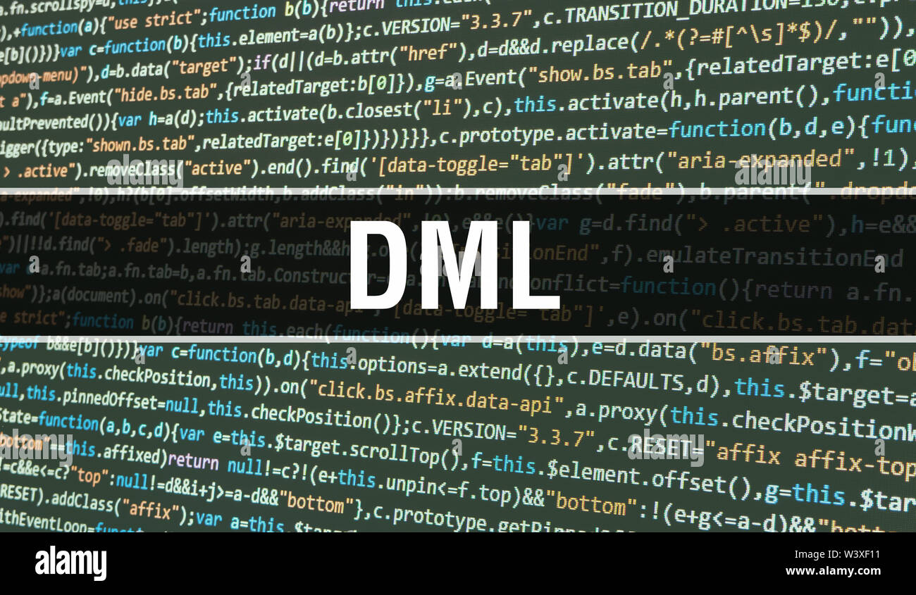 Dml Concept With Random Parts Of Program Code Dml With Programming Code Abstract Technology