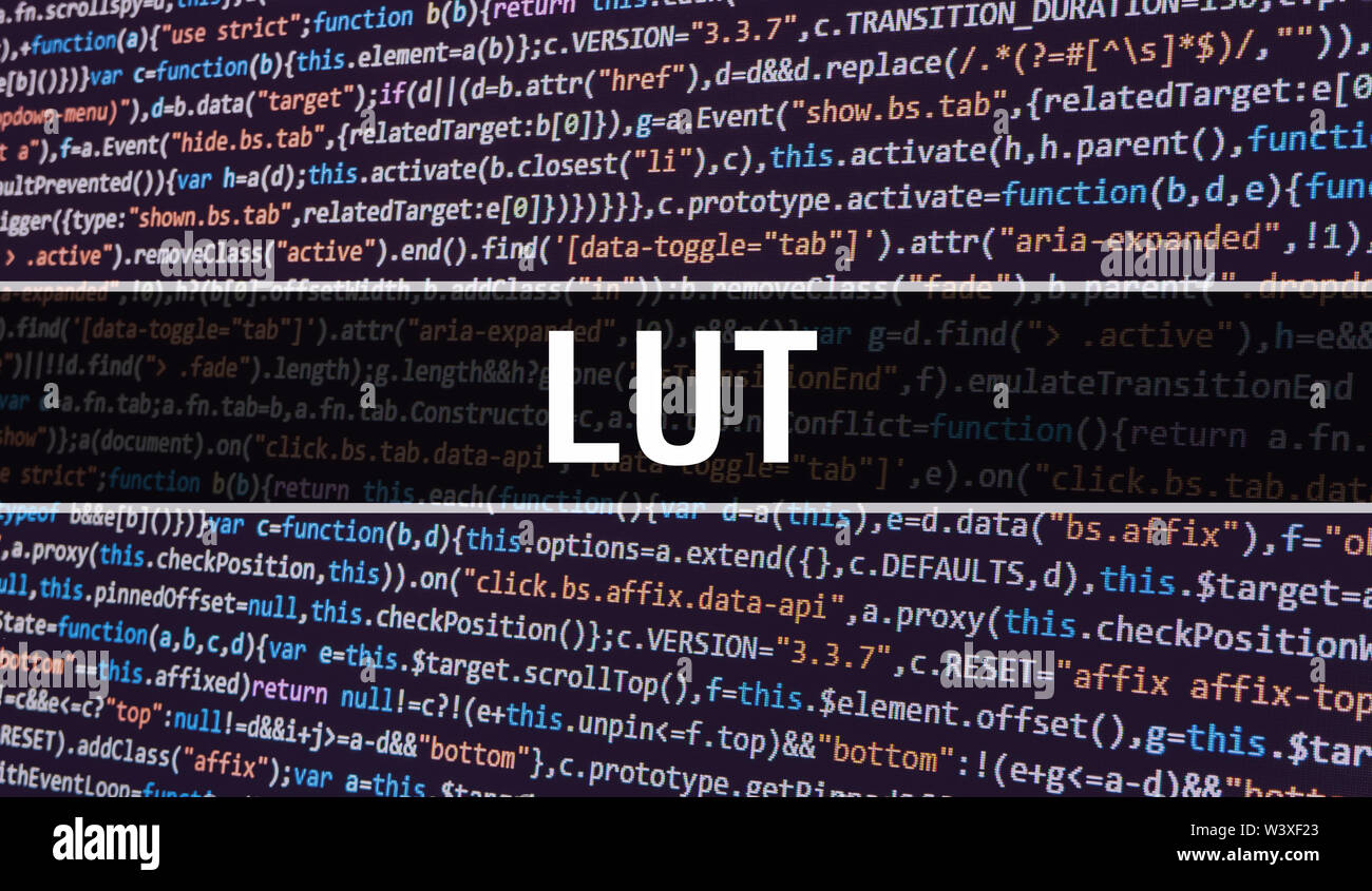 Lut Concept With Random Parts Of Program Code Lut With Programming Code Abstract Technology