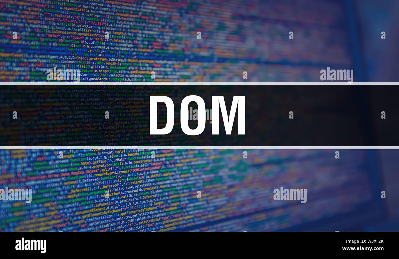 DOM with Binary code digital technology background. Abstract background ...