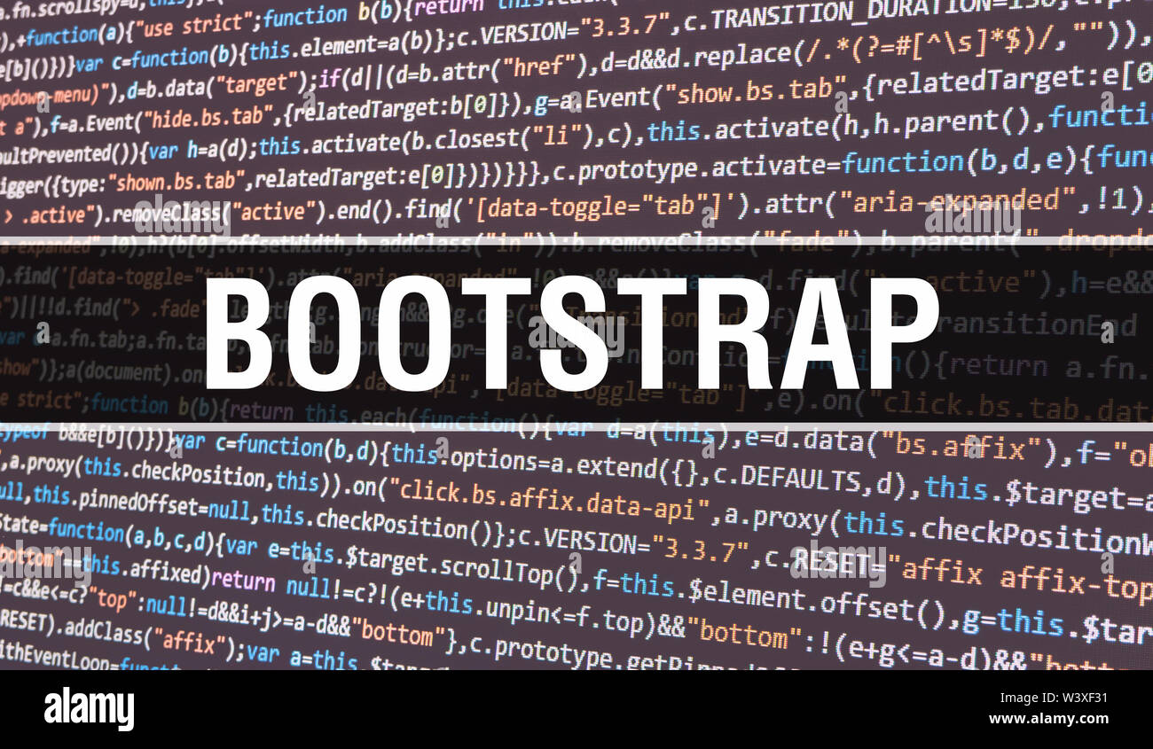 Bootstrap Concept With Random Parts Of Program Code Bootstrap With Programming Code Abstract