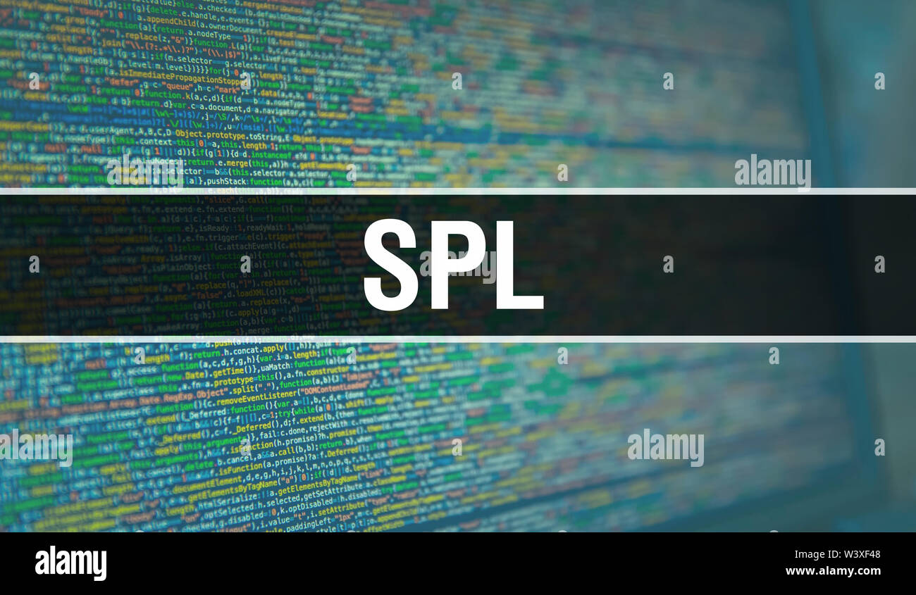 SPL with Binary code digital technology background. Abstract background ...