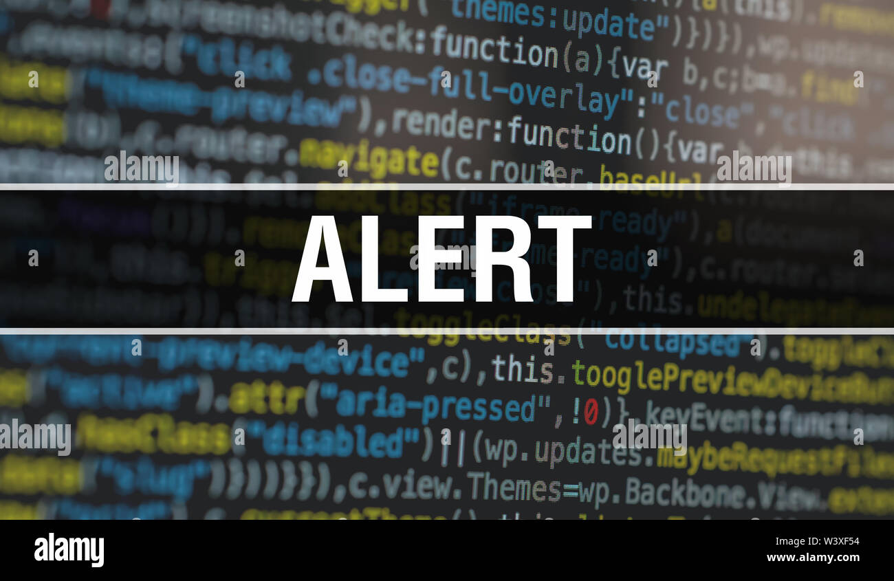 Alert with Abstract Technology Binary code Background.Digital binary ...