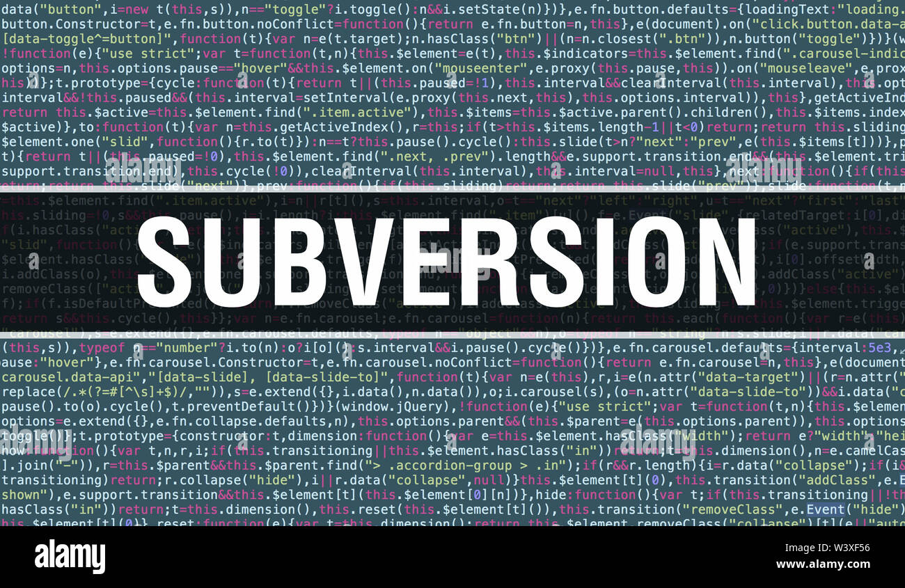 Subversion text written on Programming code abstract technology ...