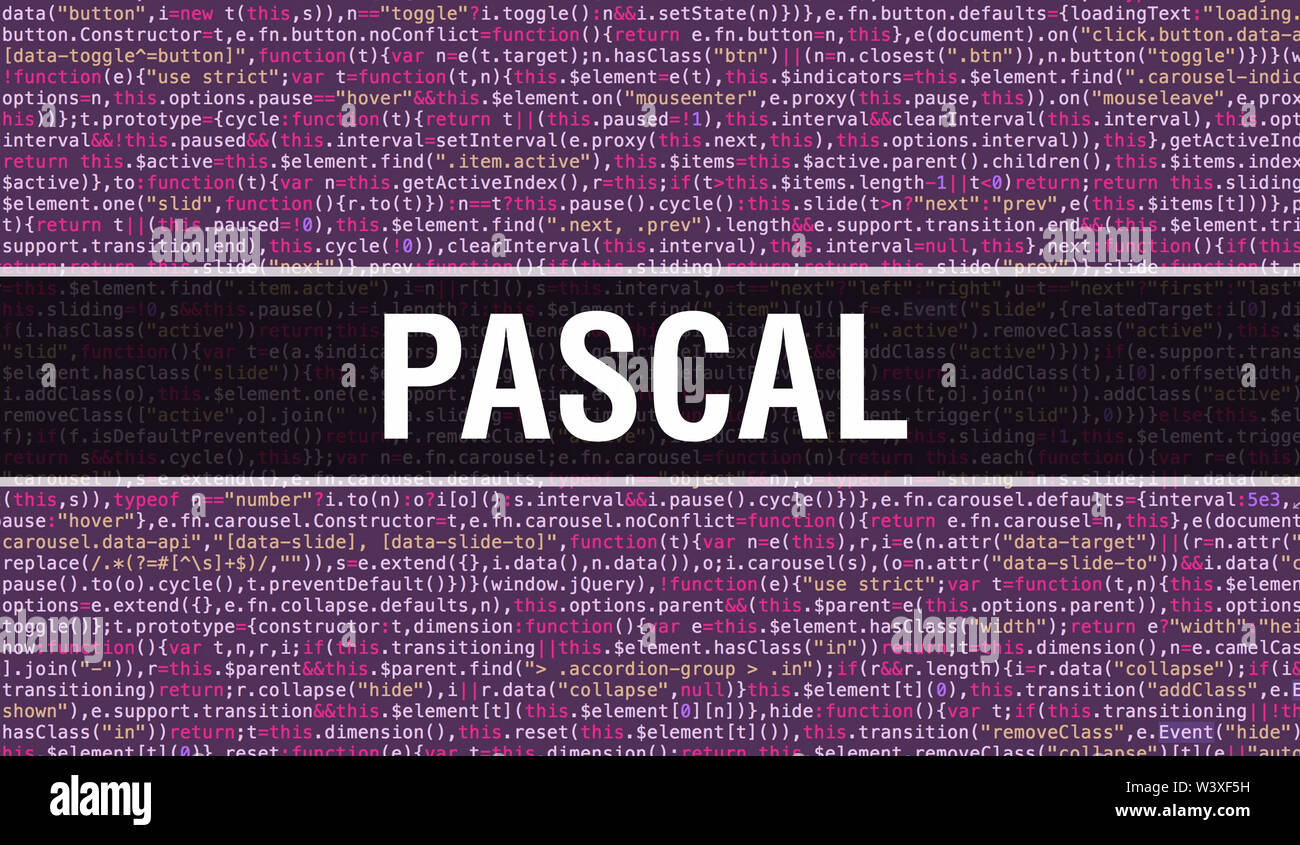 Pascal Text Written On Programming Code Abstract Technology Background Of Software Developer And