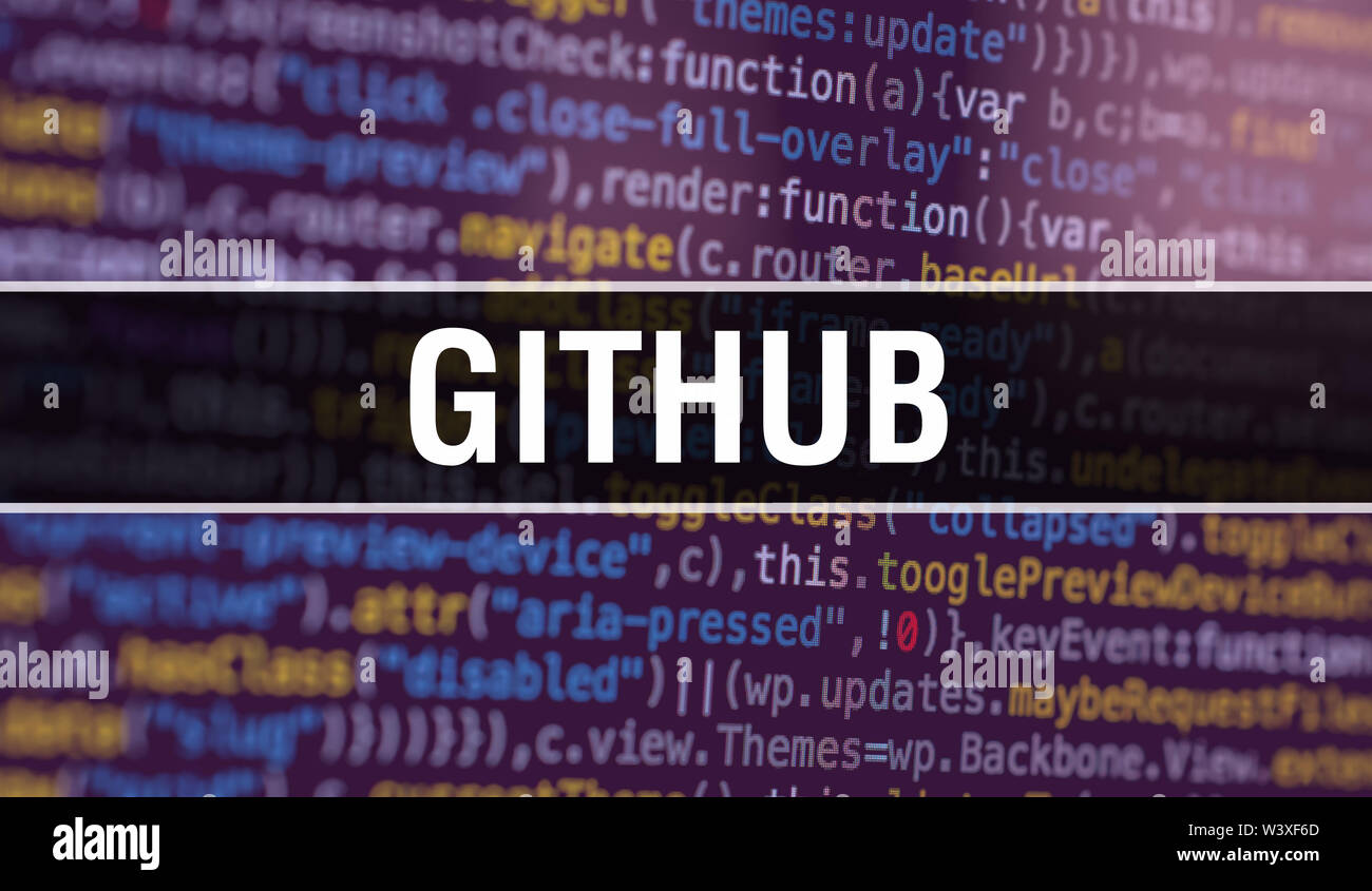 GITHUB with Abstract Technology Binary code Background.Digital binary ...