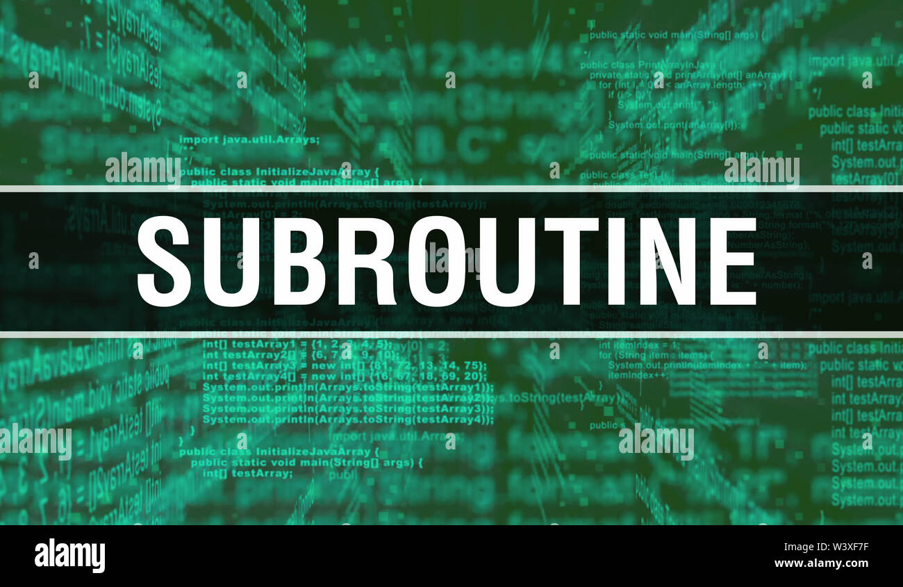 Subroutine With Digital Java Code Text Subroutine And Computer Software Coding Vector Concept