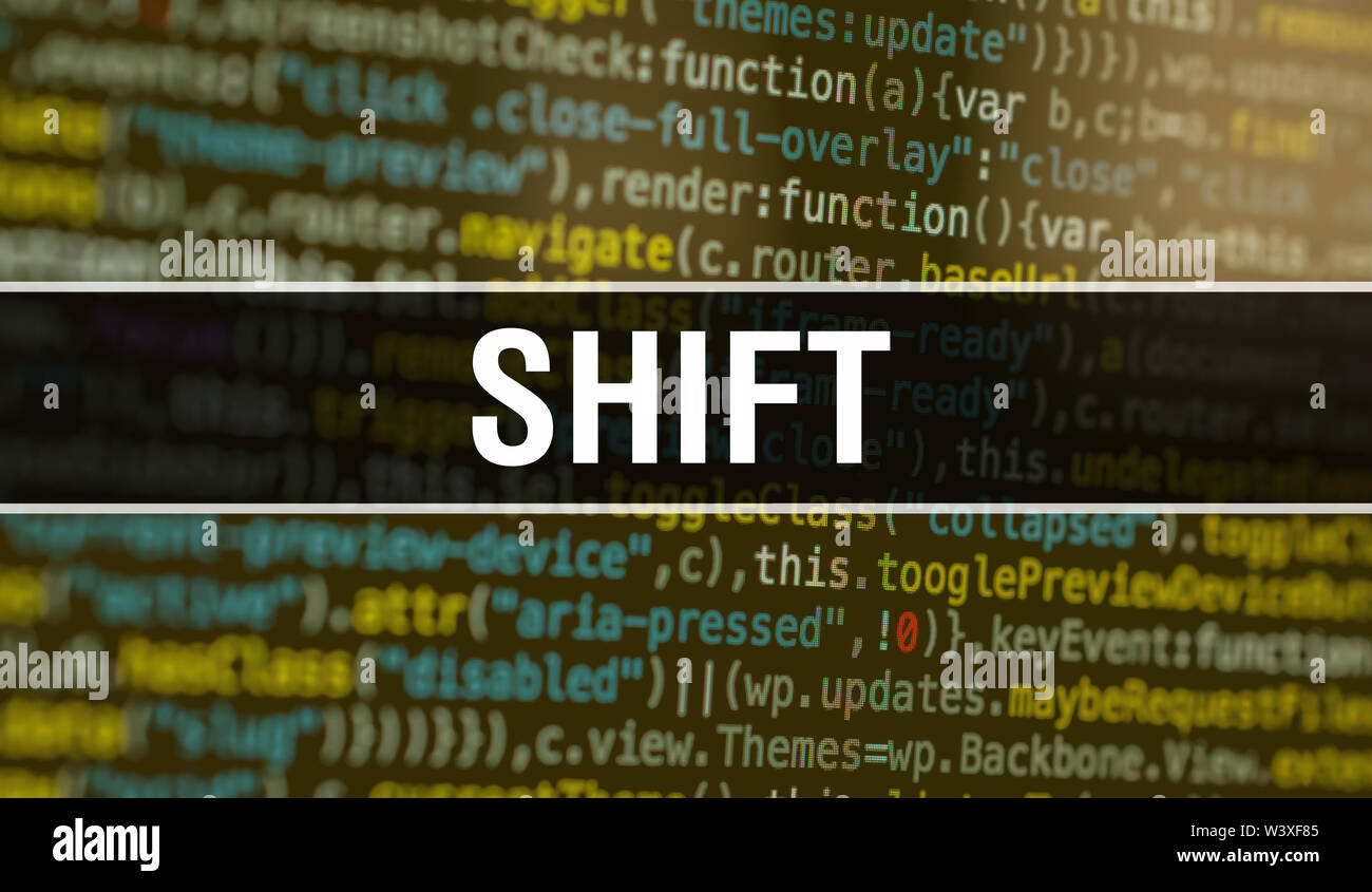 Shift with Abstract Technology Binary code Background.Digital binary ...