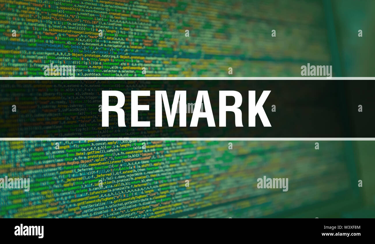 Remark with Binary code digital technology background. Abstract ...