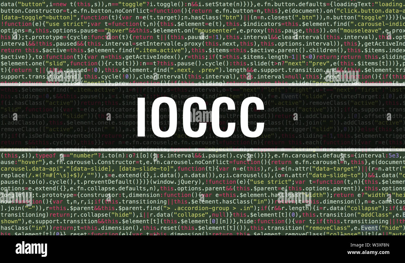 IOCCC text written on Programming code abstract technology background of software developer and ...