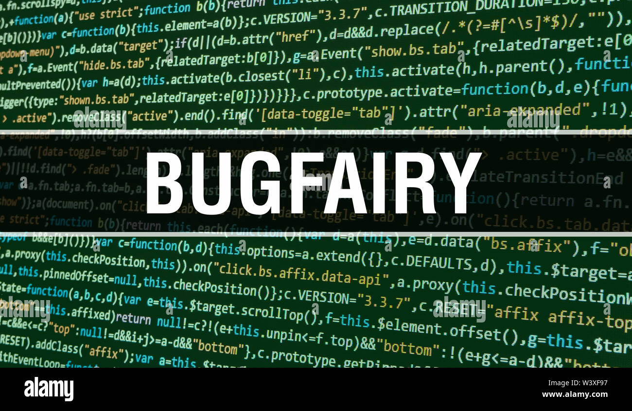 Bugfairy concept with Random Parts of Program Code. Bugfairy with ...