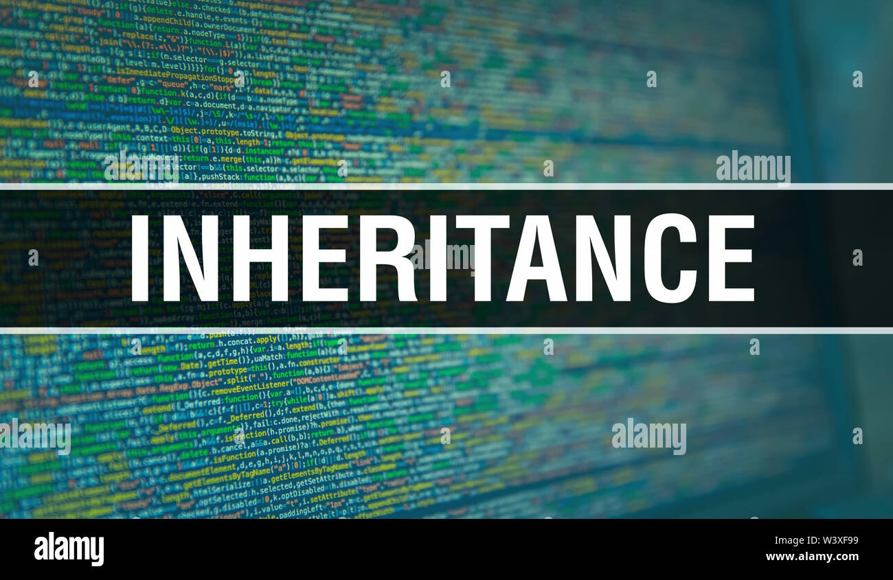 INHERITANCE with Binary code digital technology background. Abstract ... INHERITANCE with Binary code digital technology background. Abstract ...