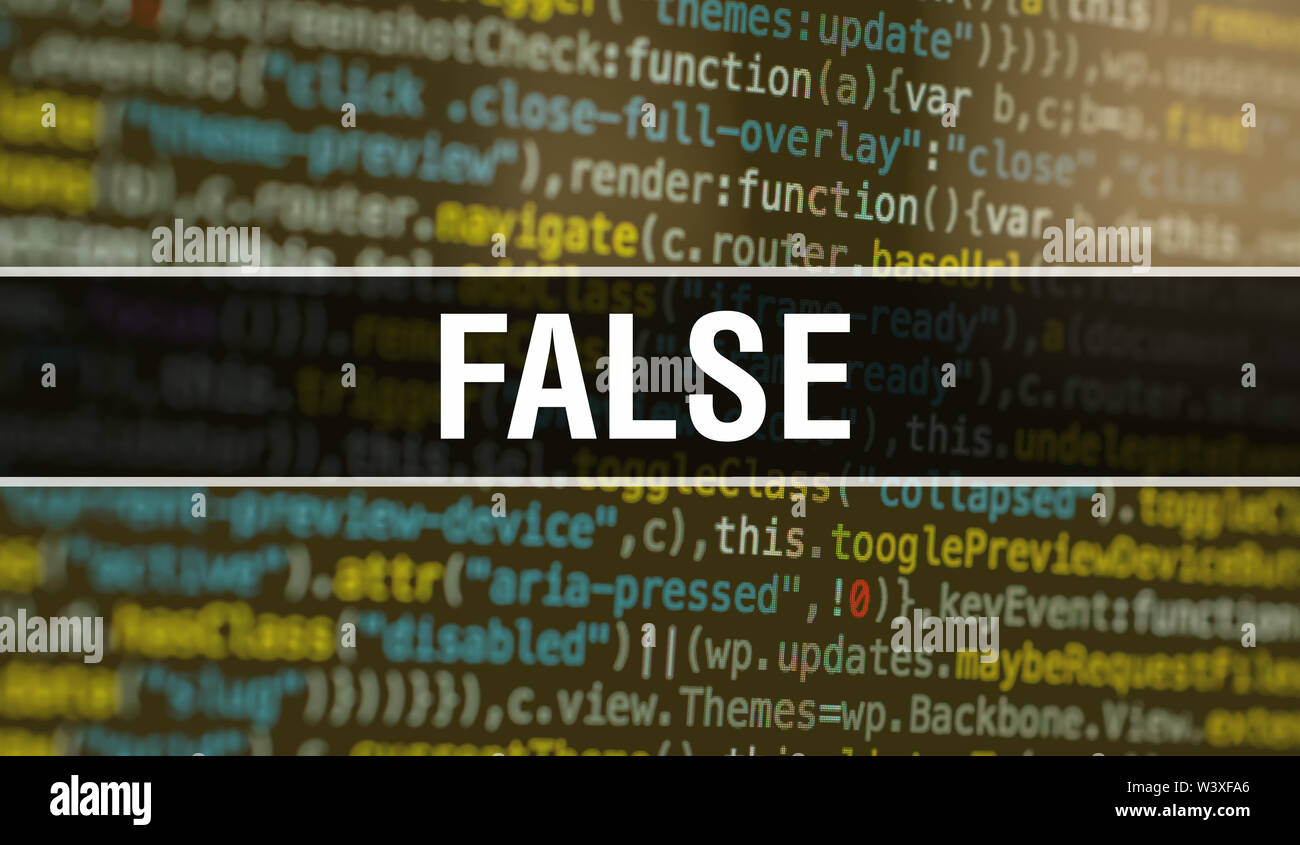False with Abstract Technology Binary code Background.Digital binary ...