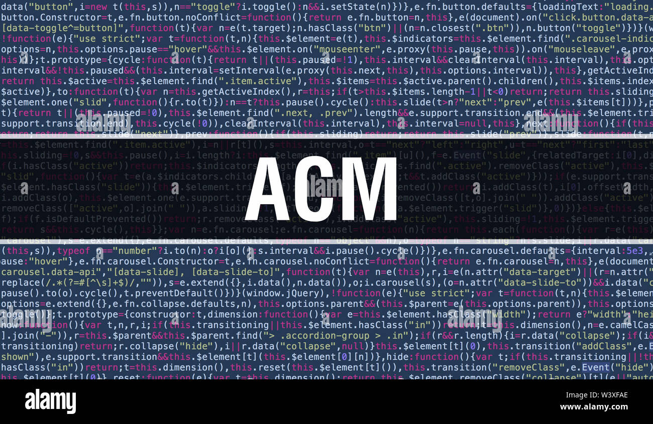 Acm Text Written On Programming Code Abstract Technology Background Of Software Developer And