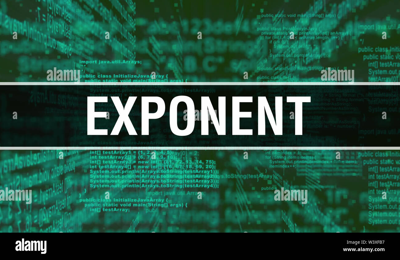 Exponent with Digital java code text. Exponent and Computer software ...
