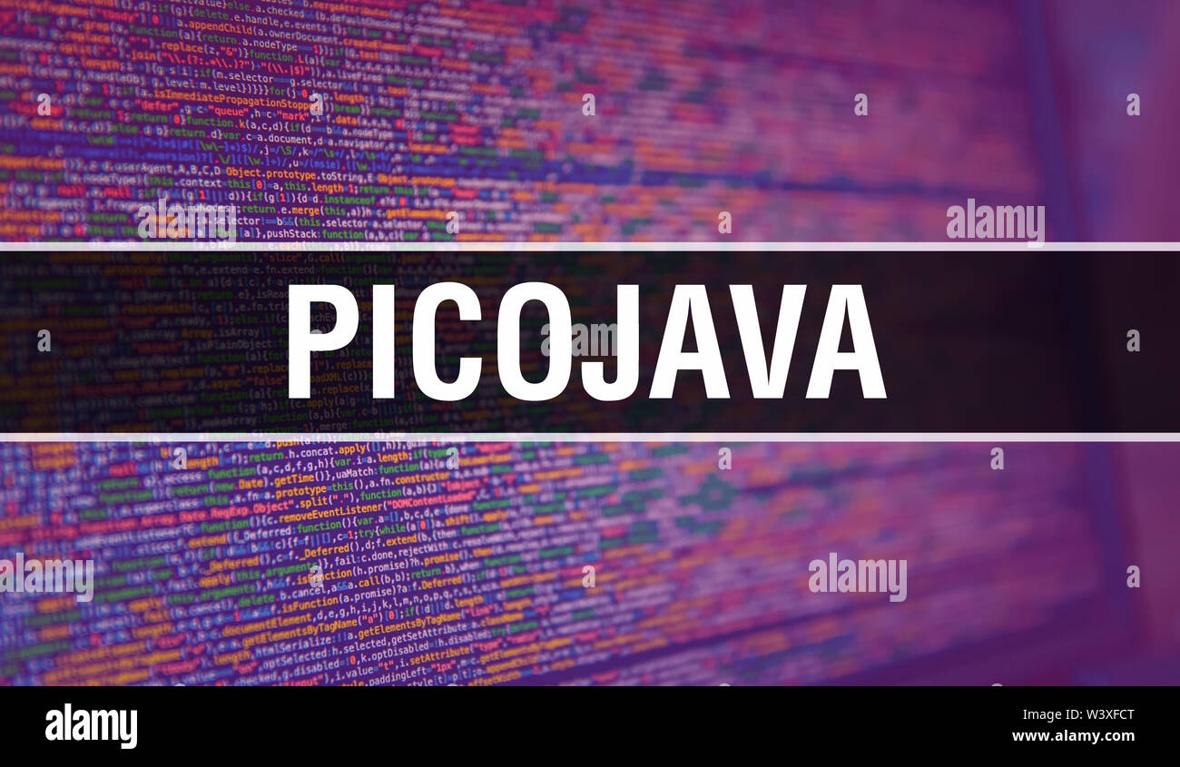 PicoJava with Binary code digital technology background. Abstract background with program code ...
