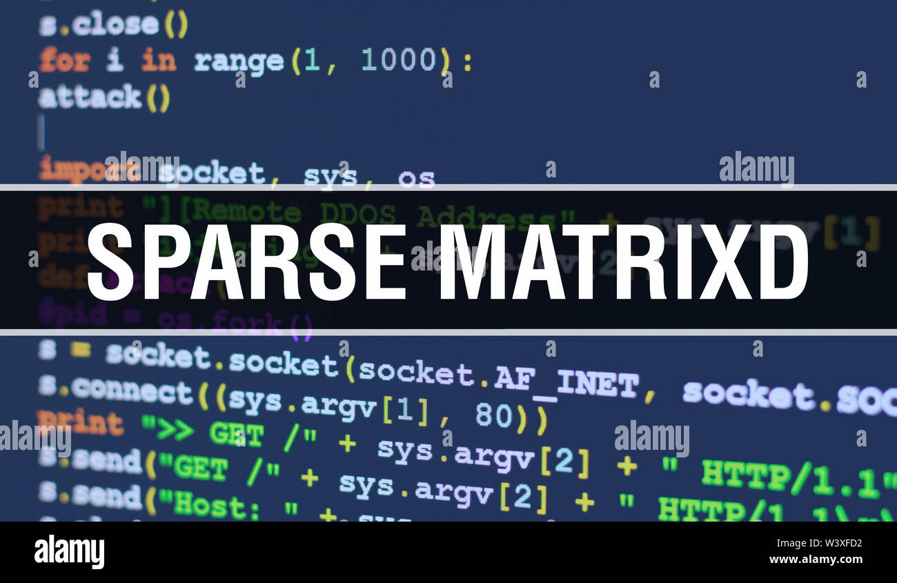 sparse matrixD concept with Random Parts of Program Code. sparse matrixD with Programming code ...