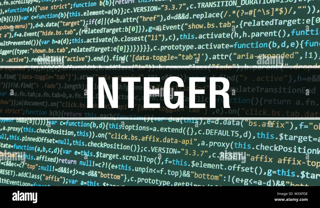 Integer Concept With Random Parts Of Program Code Integer With Programming Code Abstract