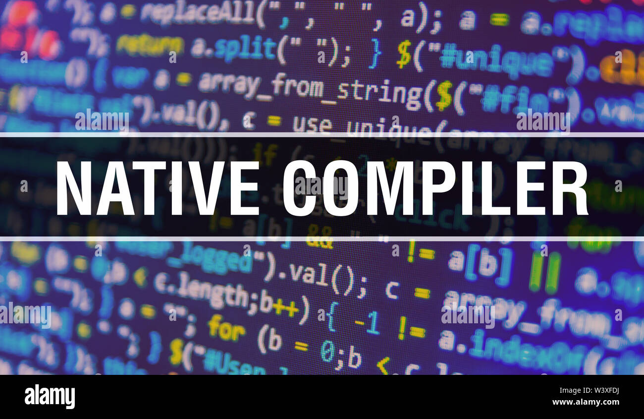 Native Compiler With Abstract Technology Binary Code Backgrounddigital Binary Data And Secure